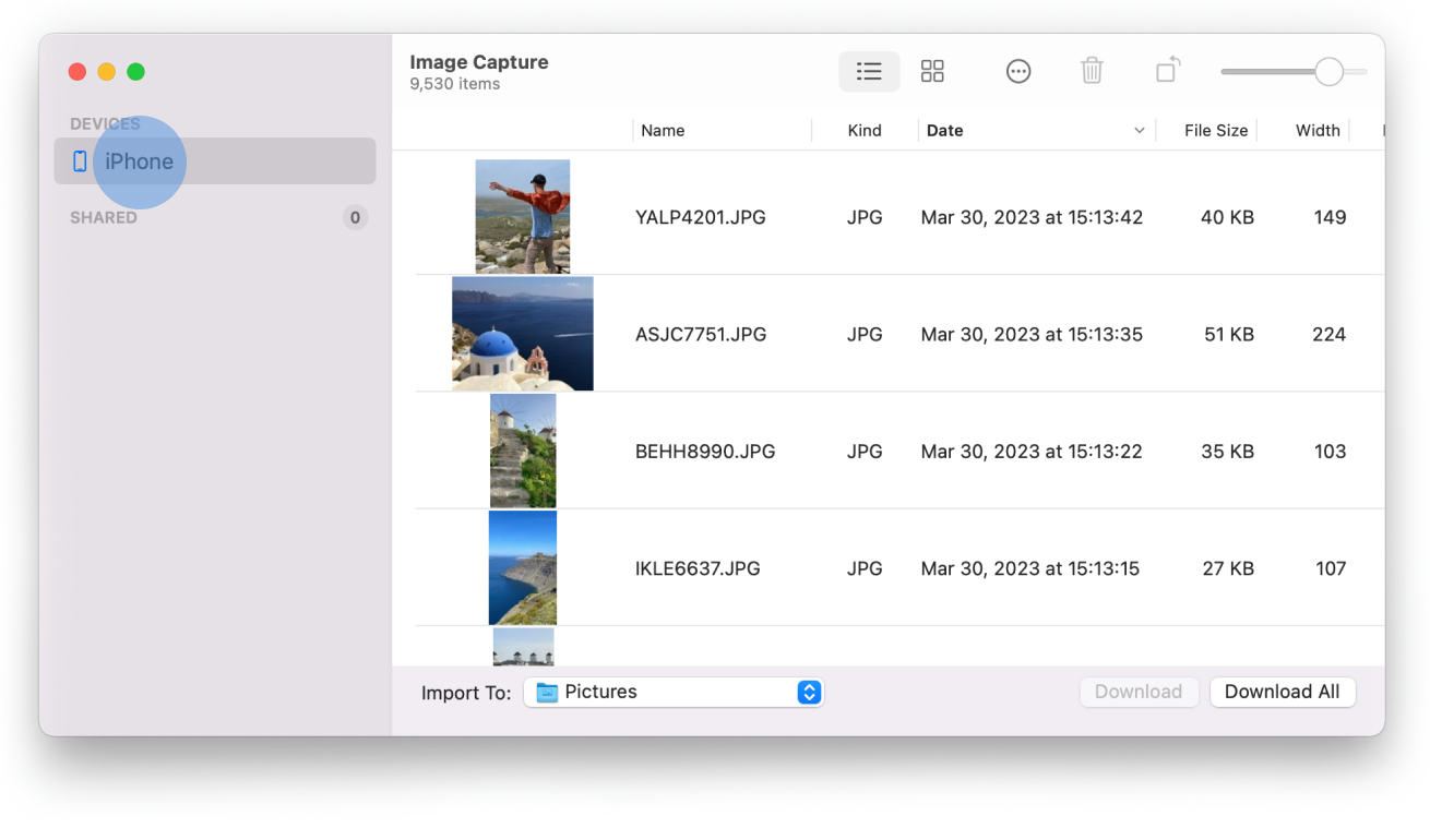 Exporting ProCamera files to your Mac via Image Capture app (MacBook ...