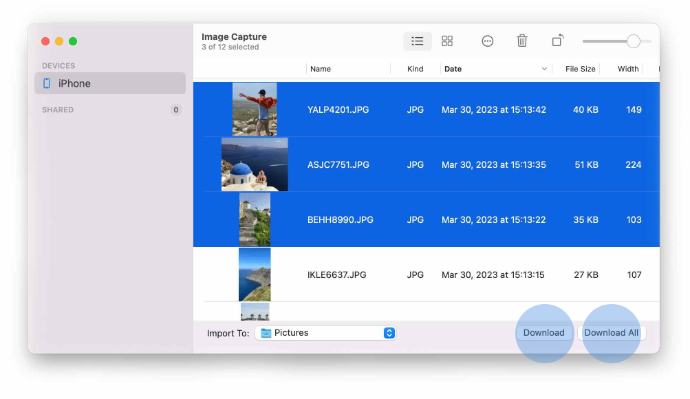 Exporting ProCamera files to your Mac via Image Capture app (MacBook ...